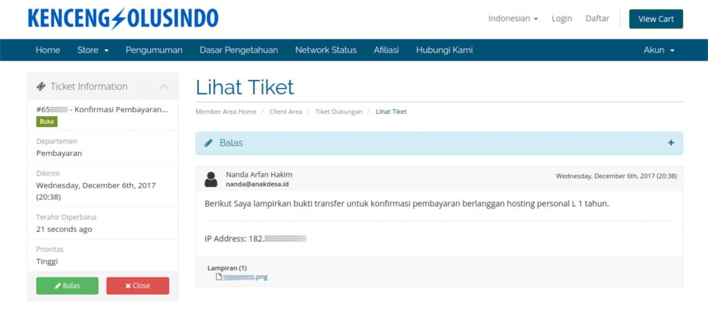 Cara Konfirmasi Pembayaran di Kenceng Solusindo