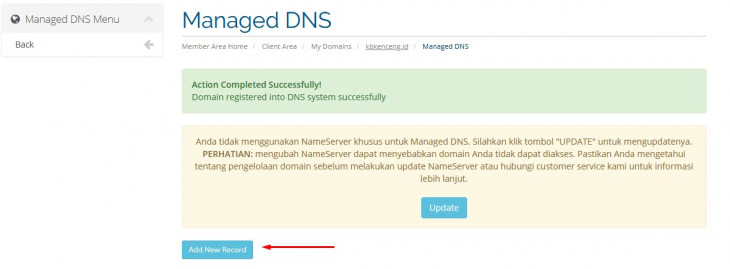 Konfigurasi DNS Alibaba Mail di Member Area - Basis Pengetahuan Kenceng ...